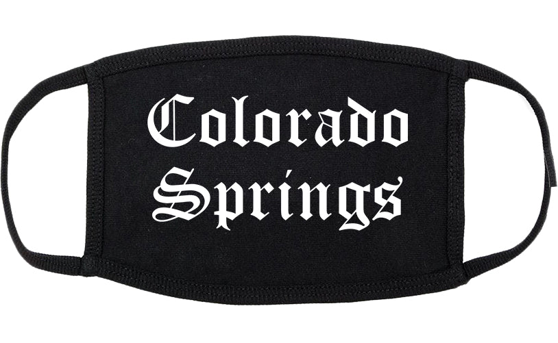 Colorado Springs Colorado CO Old English Cotton Face Mask Black – Urban ...