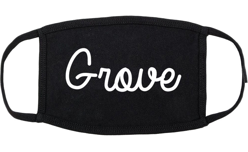 Grove Oklahoma OK Script Cotton Face Mask Black – Urban Gear
