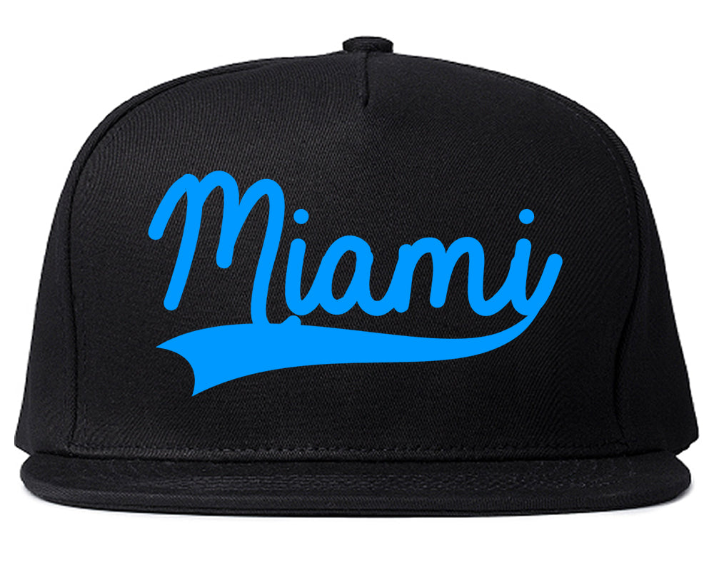 Light Blue Miami Florida Varsity Logo Mens Snapback Hat – Urban Gear